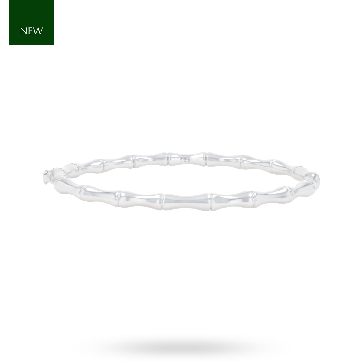 Sterling Silver Solid Bamboo Hinged Bangle