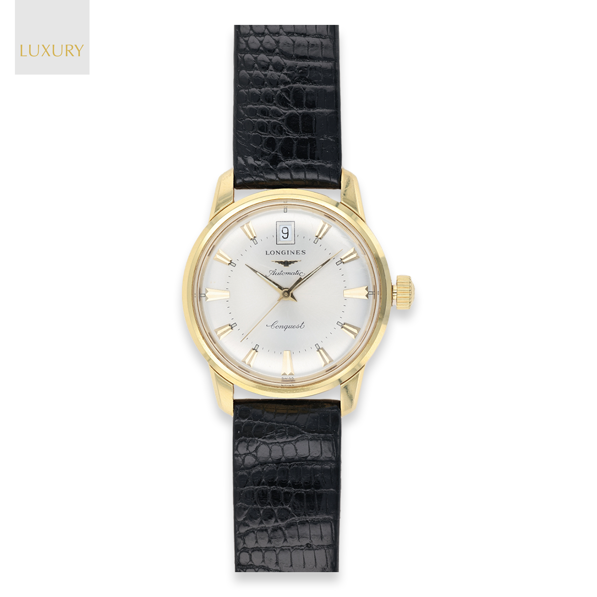 18ct Yellow Gold Longines Heritage Conquest Automatic Watch